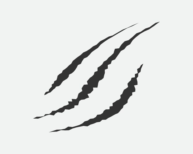 Claws scratches animal monster mark design Vector Image