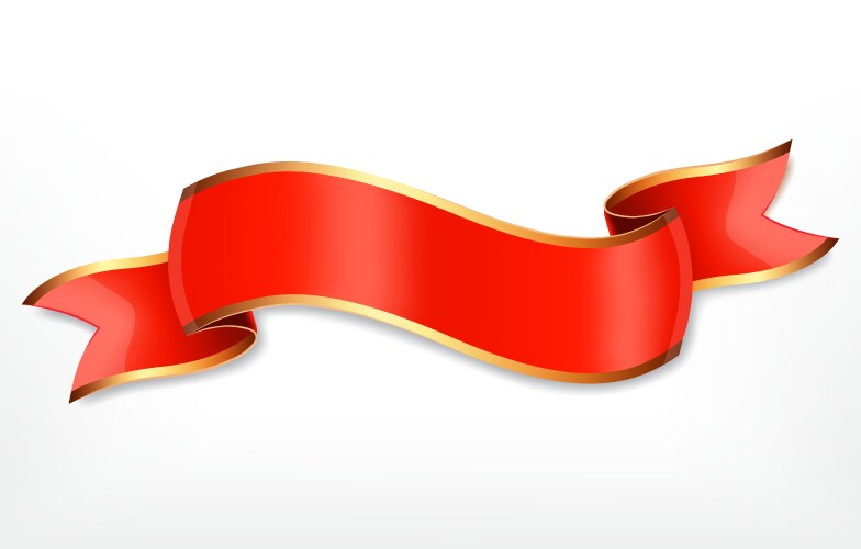 Decorative red ribbon banner isolated Royalty Free Vector