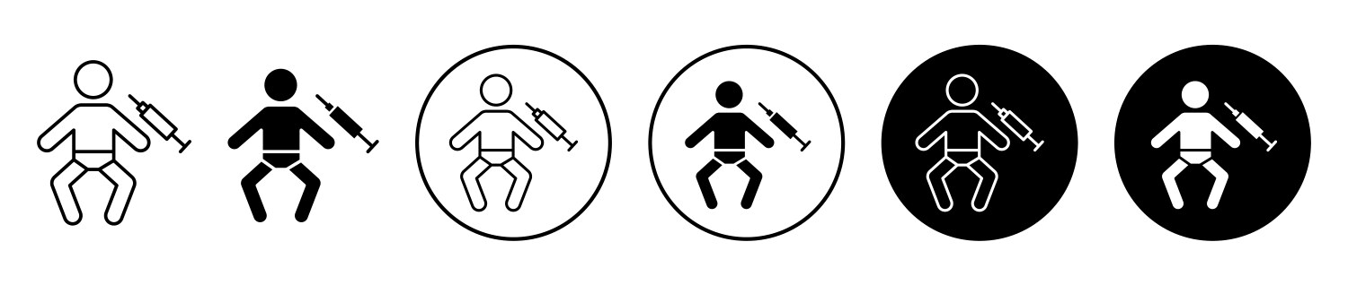 Baby vaccination icon set on white background Vector Image