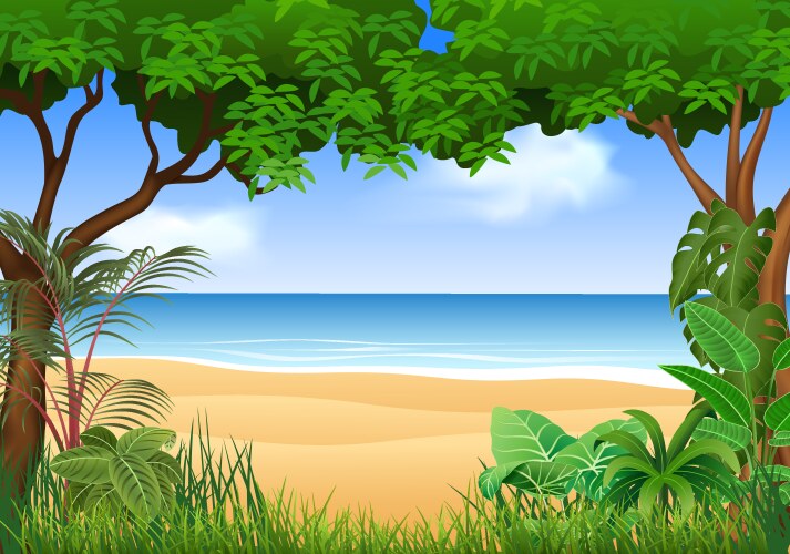 Tropical forest background Royalty Free Vector Image