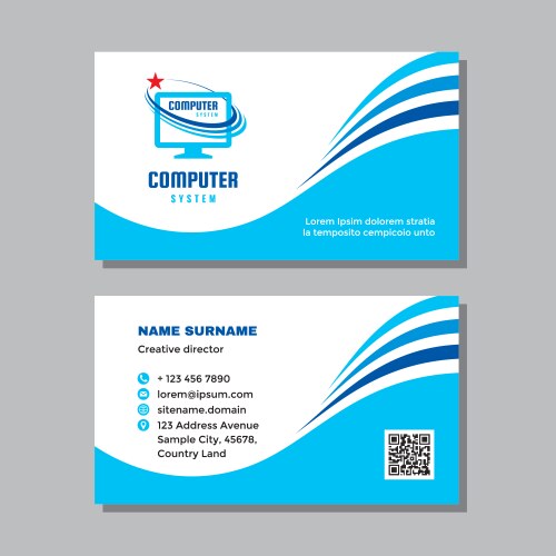 Business visit card template with logo - concept Vector Image