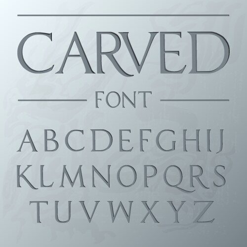 Engraved font Royalty Free Vector Image - VectorStock