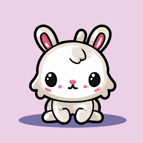 Cute rabbit kawaii chibi drawing style Royalty Free Vector