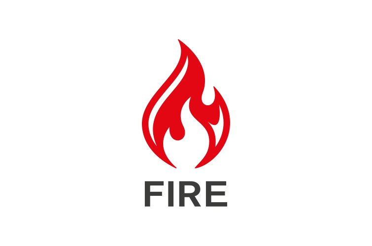 Creative fire flame logo Royalty Free Vector Image