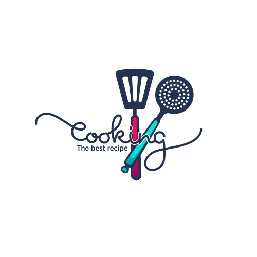 Collection of healthy cooking logo and organic Vector Image