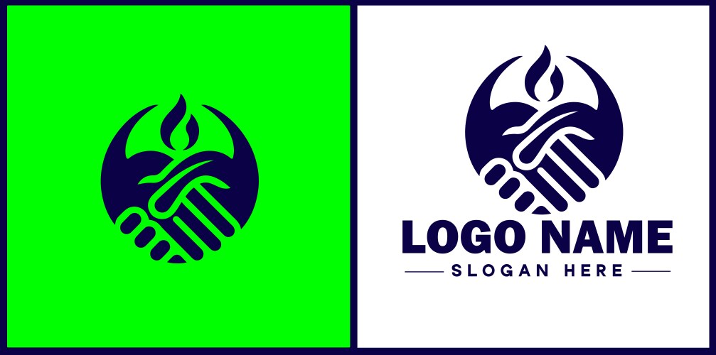 Handshake logo icon for business brand app Vector Image