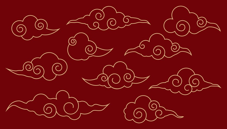 Japanese Cloud Outline Pattern Vector Images (over 550)