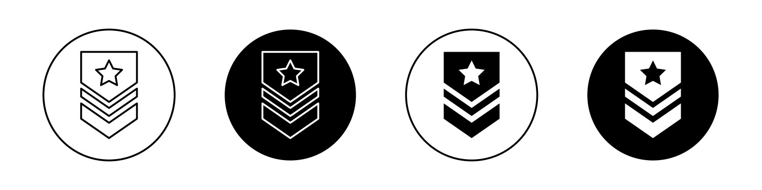 Military rank badge icon set army Royalty Free Vector Image