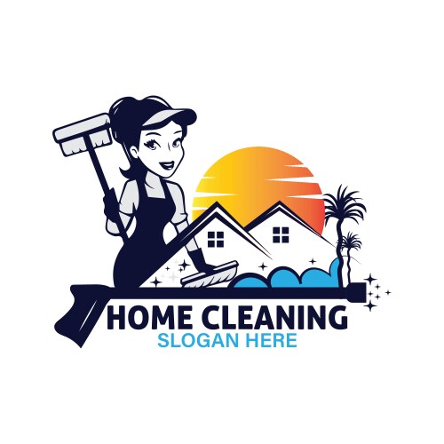 Professional cleaning company logo Royalty Free Vector Image