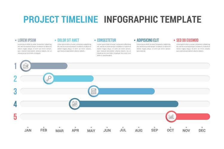 Project timeline graph chart startup development Vector Image