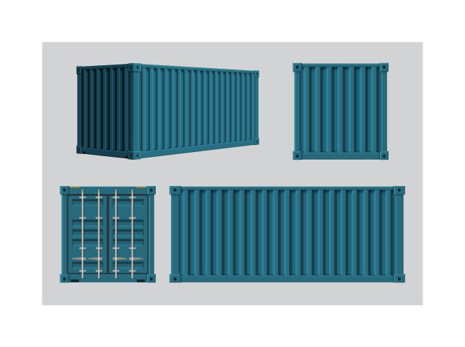 Shipping cargo containers with open closed doors Vector Image