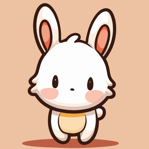 Cute rabbit kawaii chibi drawing style Royalty Free Vector