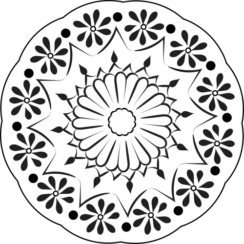 Elegant simple mandala line drawing for print Vector Image