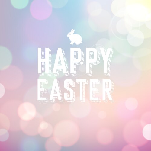 Easter bokeh background with eggs on meadow Vector Image