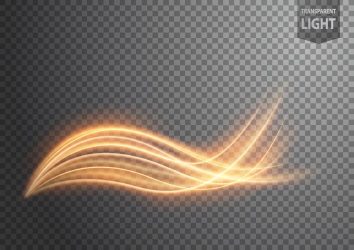 Abstract gold wavy line of light Royalty Free Vector Image