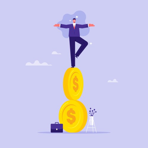 Financial instability concept businessman Vector Image Financial instability concept businessman Vector Image