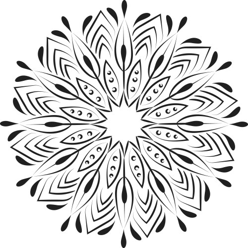 Elegant simple mandala line drawing for print Vector Image