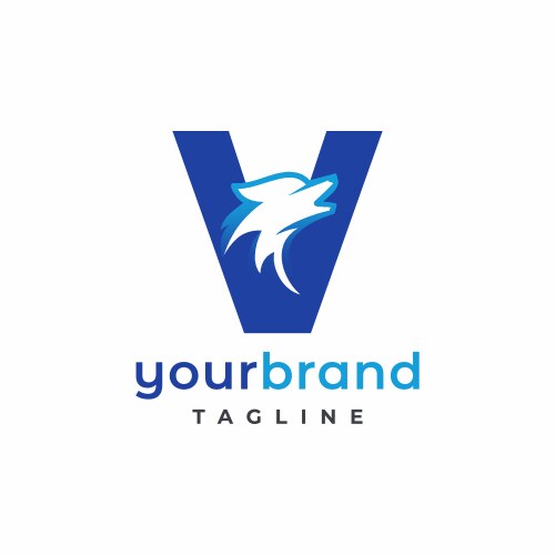 Letter r wolf logo design initial gaming Vector Image