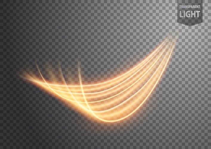 Abstract gold wavy line of light Royalty Free Vector Image