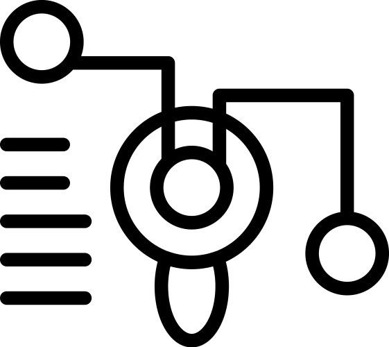 Black and white icon depicting a circuit Vector Image