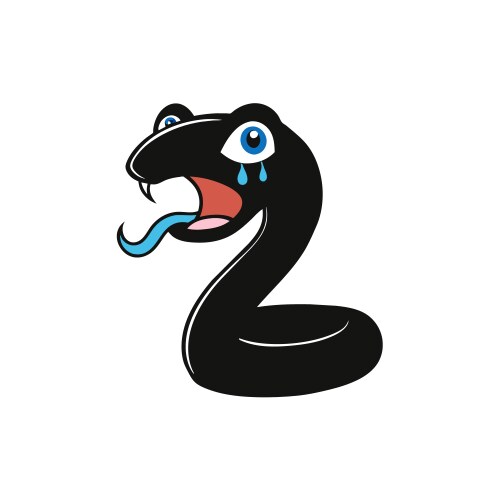 Black mamba snake goes icon Royalty Free Vector Image
