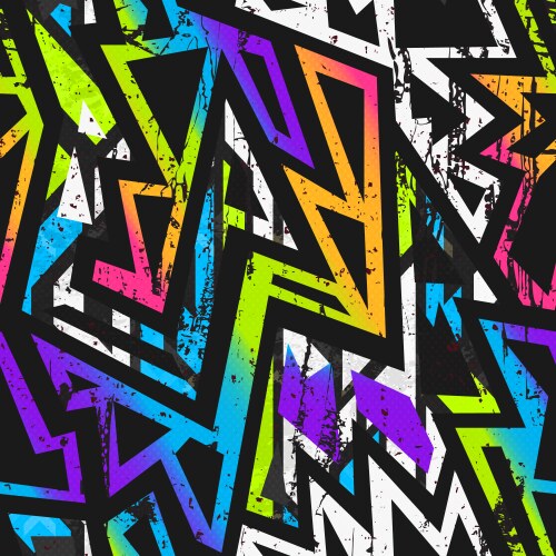 Graffiti geometric pattern Royalty Free Vector Image