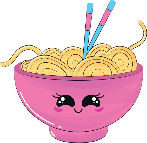 Happy cute bowl cartoon Royalty Free Vector Image