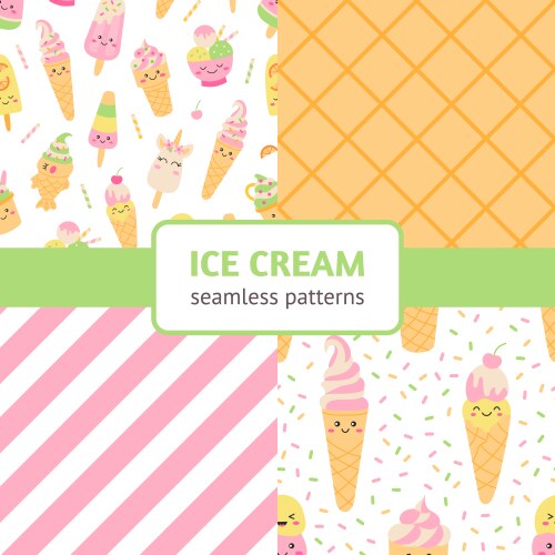 Cute doodle ice creams Royalty Free Vector Image