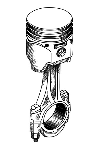Vintage car engine piston template Royalty Free Vector Image