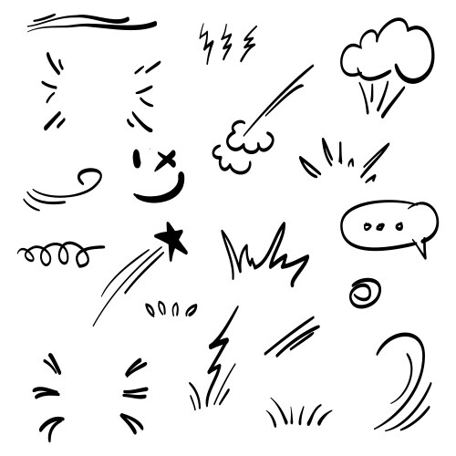 Cute doodle emoticons with facial expressions Vector Image