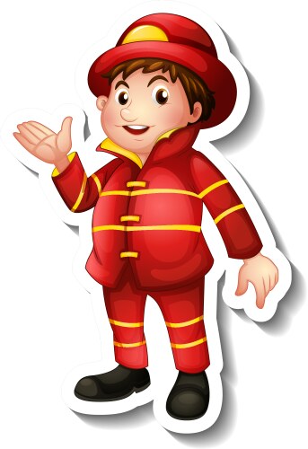 Cute fireman cartoon Royalty Free Vector Image
