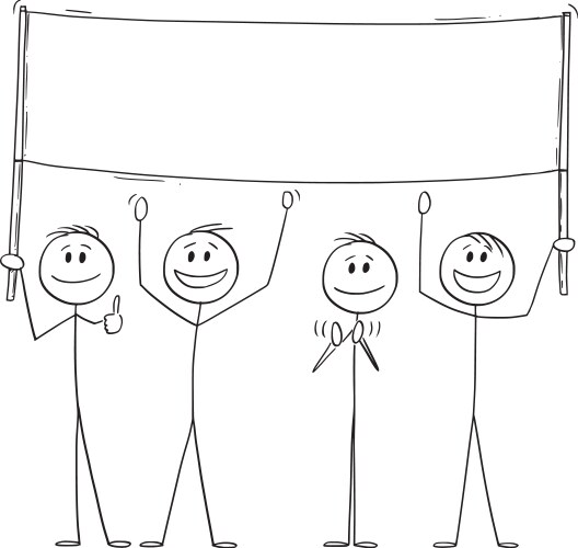 Cartoon group or crowd smiling people Royalty Free Vector