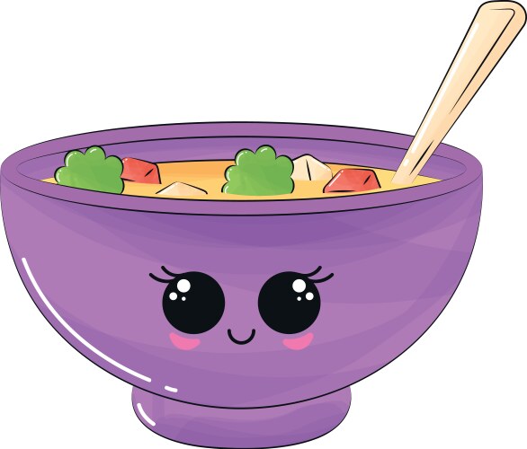 Happy cute bowl cartoon Royalty Free Vector Image