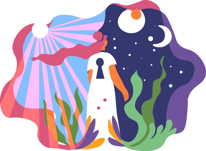 Self aware accept yourself girls consciousness Vector Image