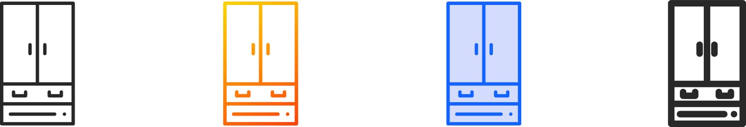 Closet iconthin linear gradient blue stroke Vector Image