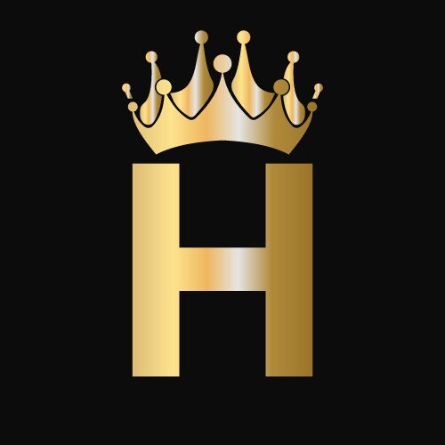 Letter b crown logo template royal logotype Vector Image