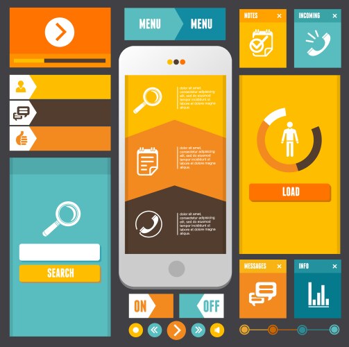 Control panel ui elements kit Royalty Free Vector Image Control panel ui elements kit Royalty Free Vector Image
