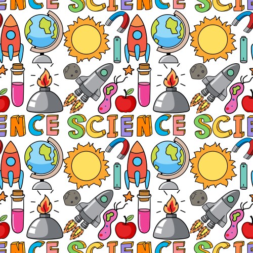 Science objects and icons seamless pattern Vector Image