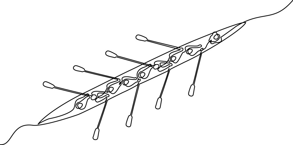 Team rowing Royalty Free Vector Image - VectorStock