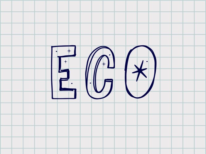 Eco is a word that written in fancy font Vector Image