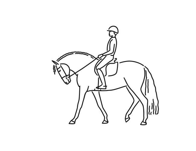 Line Drawing Man Riding Horse Vector Images (over 410)