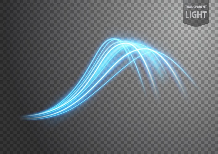 Abstract blue wavy line of light on dark Vector Image