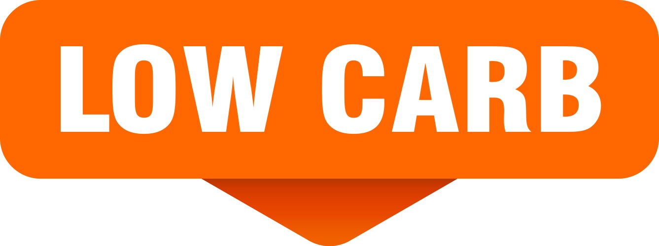 Low carb sticker sign on transparent Royalty Free Vector