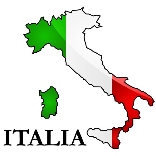 Simplified map of italy outline with slightly Vector Image
