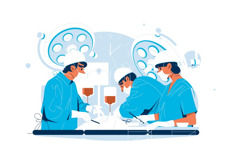 Doctors medical surgeons in operation theater Vector Image