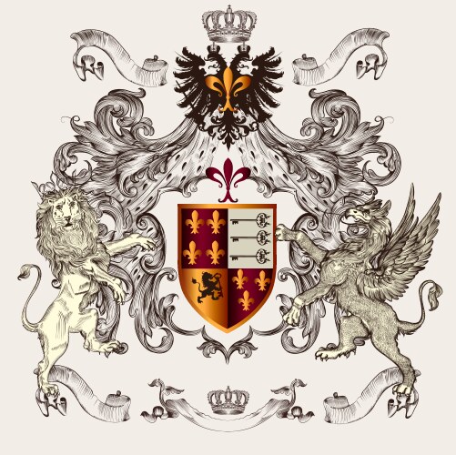 Collection of heraldic vintage elements Royalty Free Vector