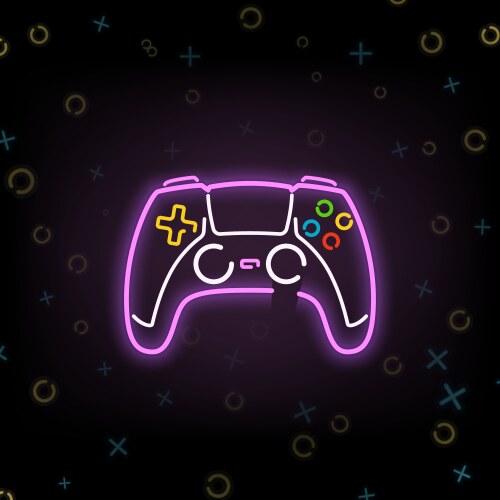 Gamepad neon banner Royalty Free Vector Image - VectorStock
