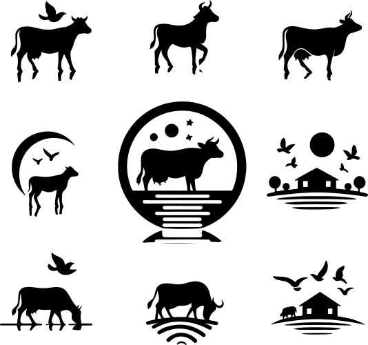 Cattle Grazing Icon Vector Images (over 2,100)