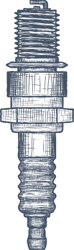 Spark plug sketch Royalty Free Vector Image - VectorStock