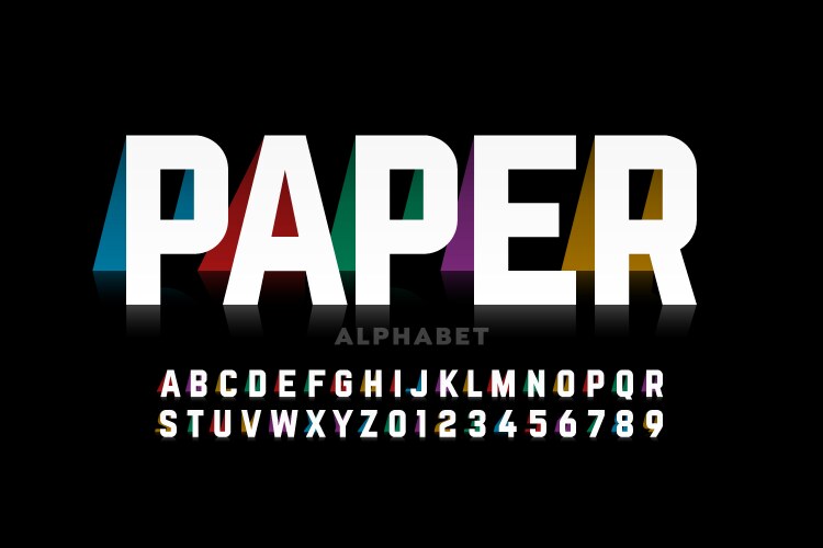 Modern font in a paper style Royalty Free Vector Image